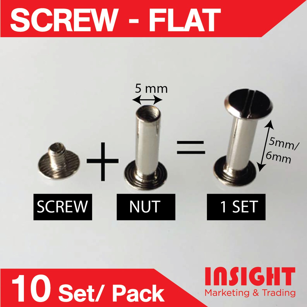 Book Screw Nut Hard cover book Screw Silver Menu book screw | Shopee ...