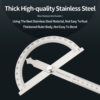 180 Degree Protractor Metal Ruler Angle Meter Stainless Steel Gauge ...