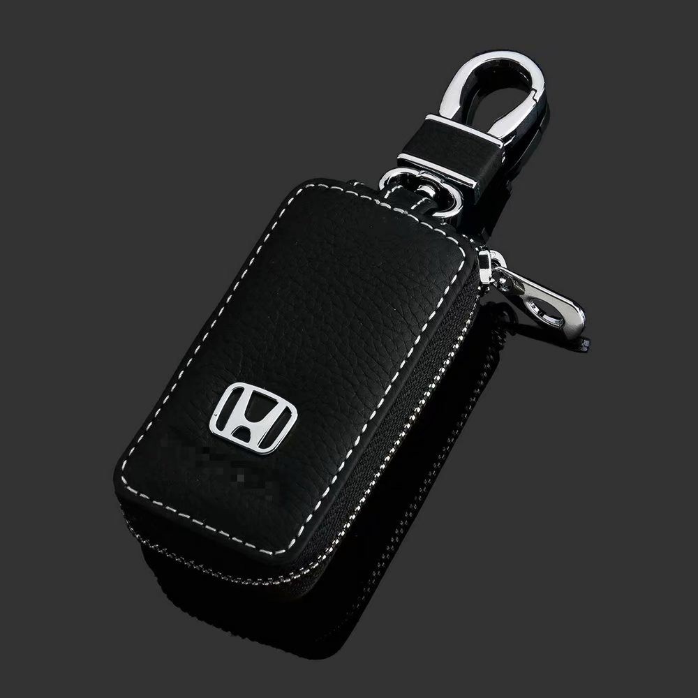 HONDA Car Key case cover Leather CRV Auto Key Chain Keychain Holder and ...