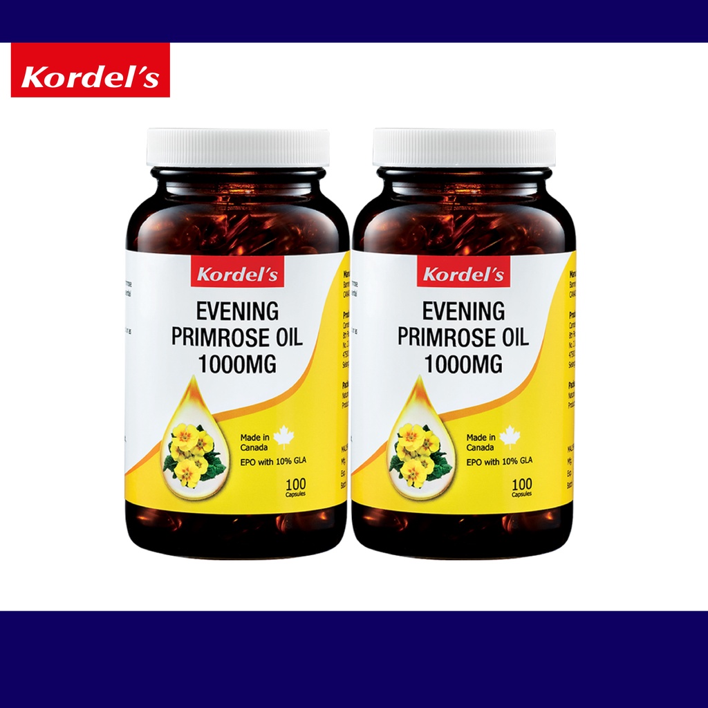 Kordel's Evening Primrose Oil EPO (1000mg x 2 x 100s) for PMS Pain ...