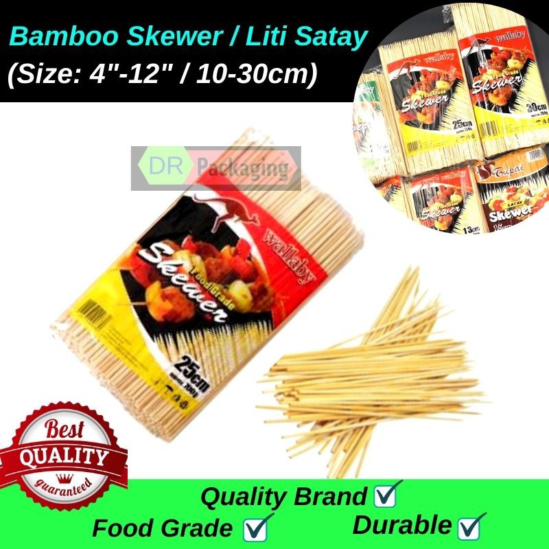(Premium Grade) Bamboo Skewer Lidi Sate Lidi Satay 10cm/13cm/15cm/20cm ...