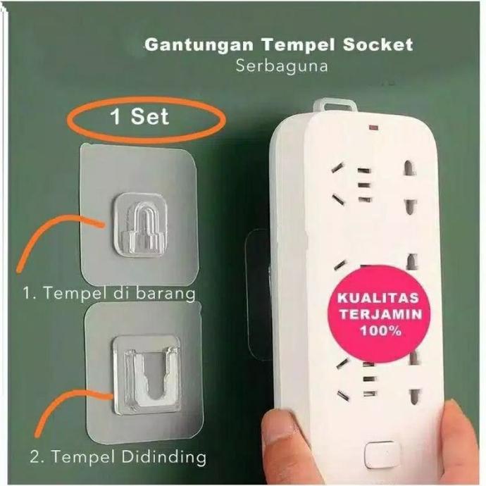 GANTUNGAN Premium Stick Hook Contains 10 Pairs of Wall Mounted Hangers ...