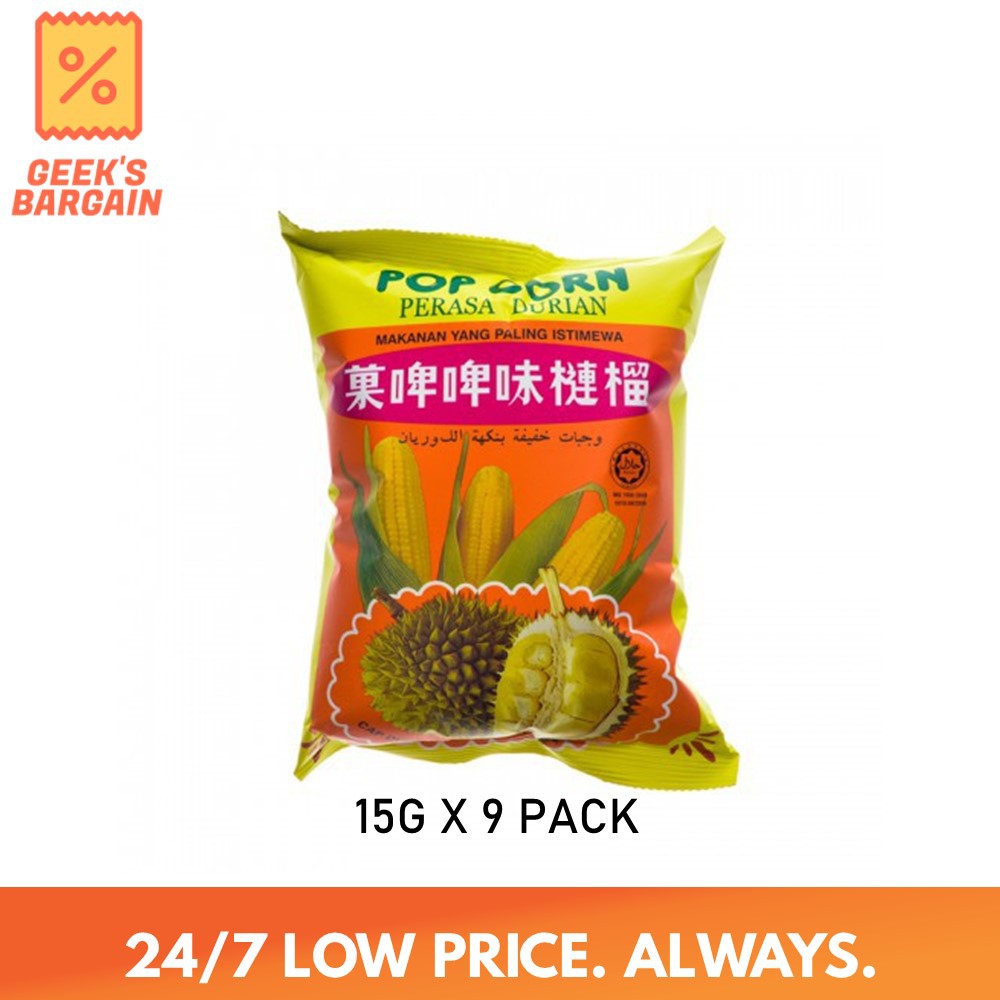 Durian Popcorn Snack 15g X 9 Pack | Shopee Malaysia
