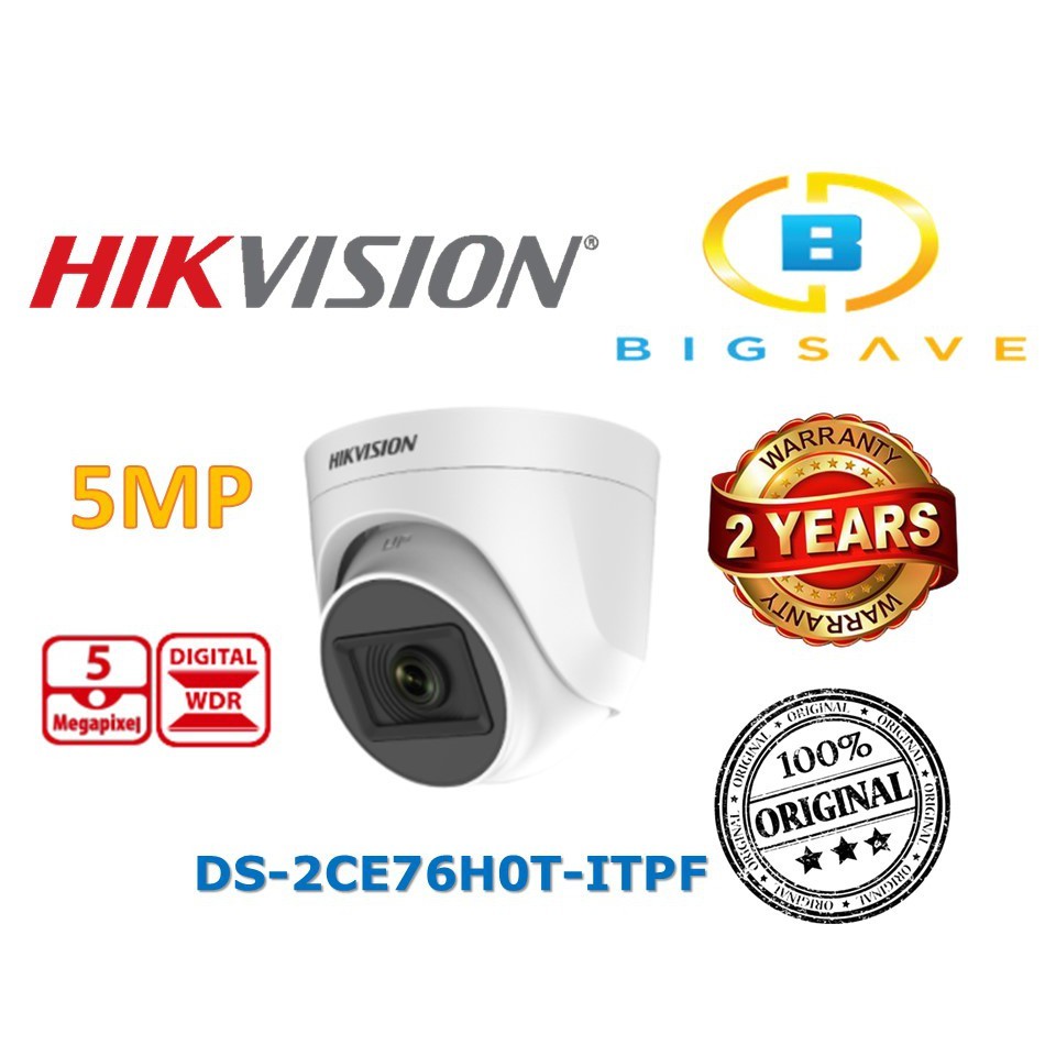 HIKVISION 5MP DS-2CE76H0T-ITPF INDOOR FIXED TURRET ANALOG CAMERA (2.8MM/3.6MM) | Shopee Malaysia