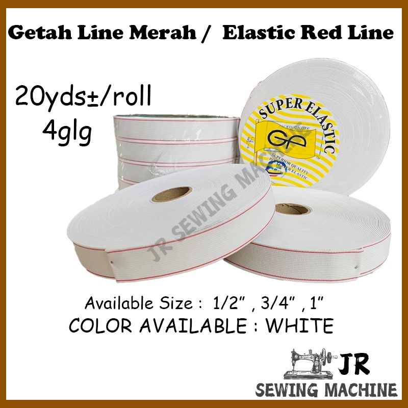 4roll Getah Pinggan / Getah Kain 1inci / Elastic Red Line / Getah ...