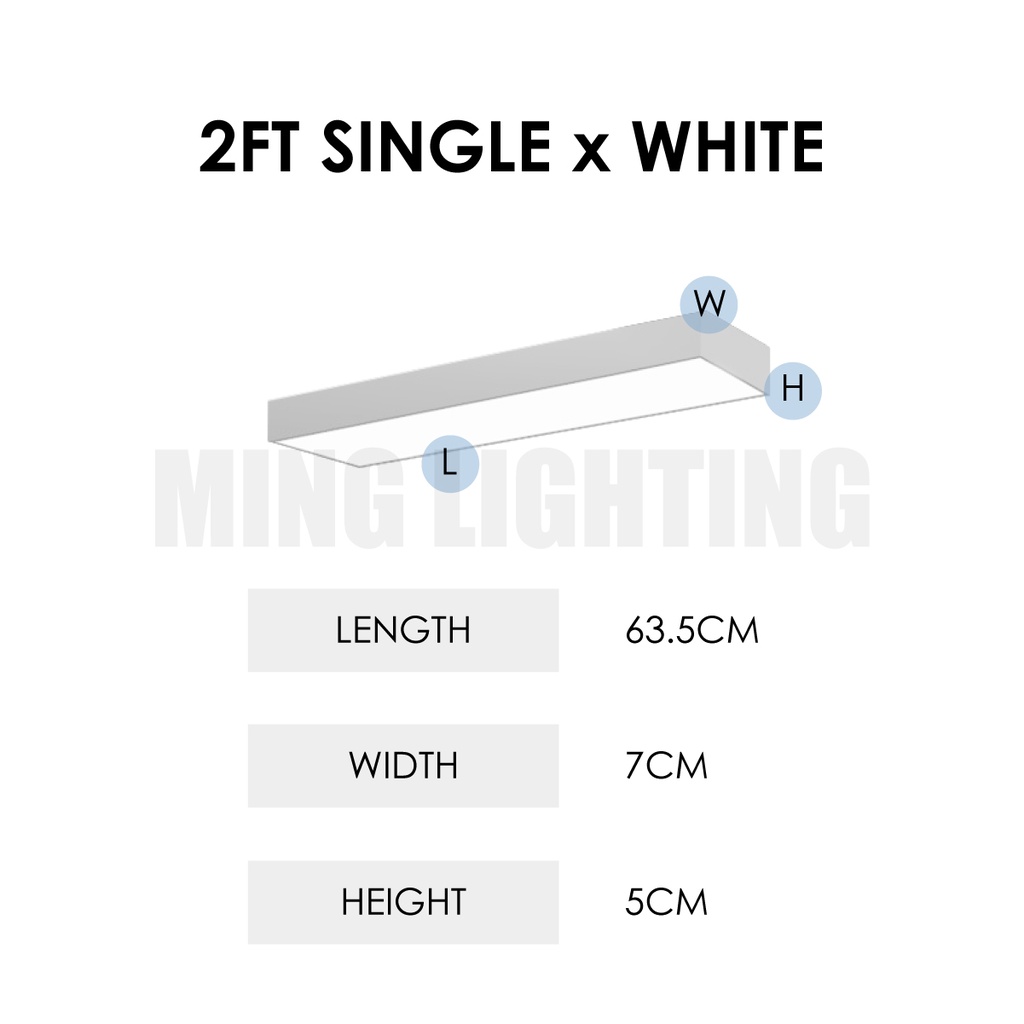 LED T8 Linear Light 4FT 2FT Single Casing Kalimantang Tube Fitting Ceiling Wall Lighting Office ...