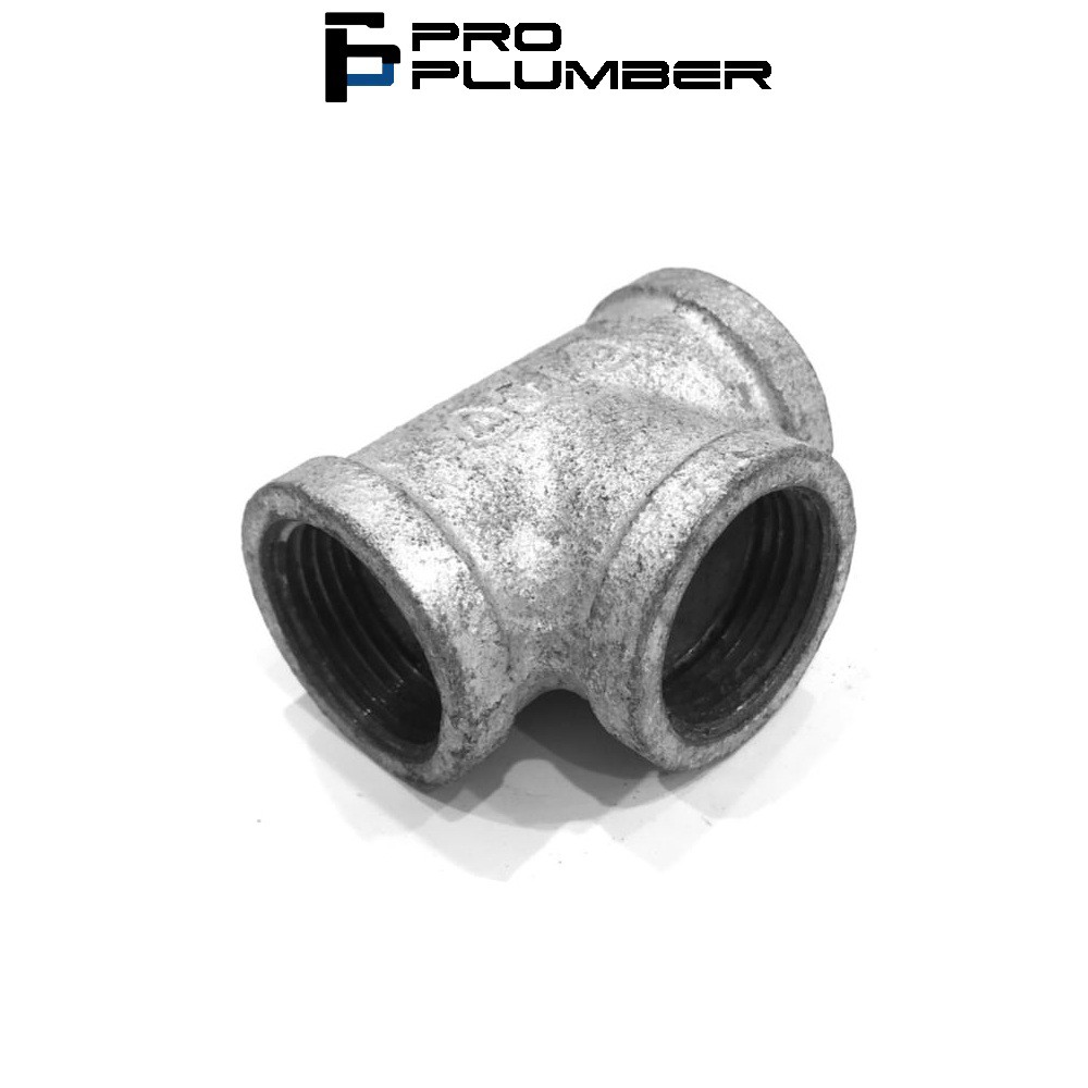 [1/2"] Galvanized Steel Tee Piping Fitting Pipe Connector Paip Logam ...