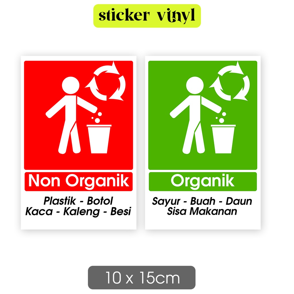 Organic and Non-Organic Trash Stickers Waterproof Vinyl Sticker ...