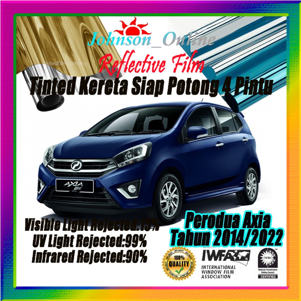 Tinted kereta siap potong 4 pintu untuk kereta Perodua Axia 2014-2021 ...