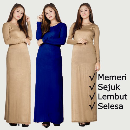 Inner Baju Jubah Cotton-Inner Labuh-Baju Inner Panjang-Long Sleeve ...