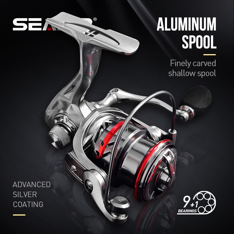 SEASIR OER Ultra Light Long Throw Aluminum Shallow Spool Spinning ...