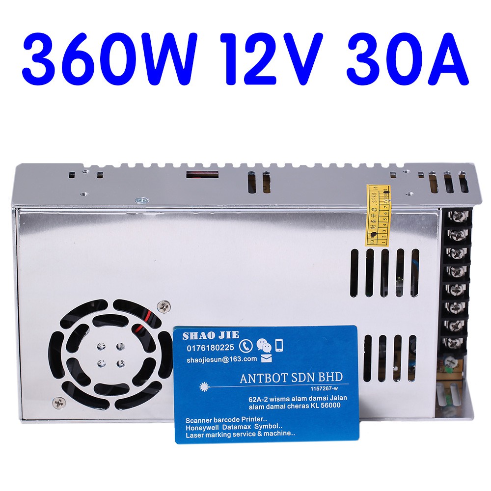 Switching PSU 12VDC 30A Power Supply for LED CCTV Alarm | Shopee Malaysia