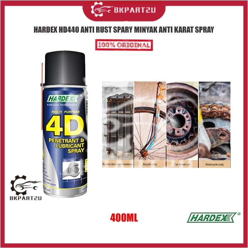 HARDEX HD440 WD40 ANTI RUST MINYAK ANTI KARAT SPRAY MULTIPURPOSE PENETRANT & LUBRICANT SPRAY ...