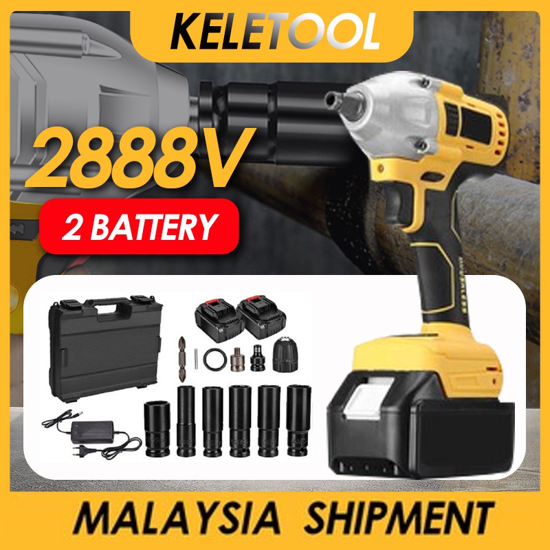 KELETOOL 1100N Brushless Electric Impact Wrench Rechargeable 1/2 Square ...