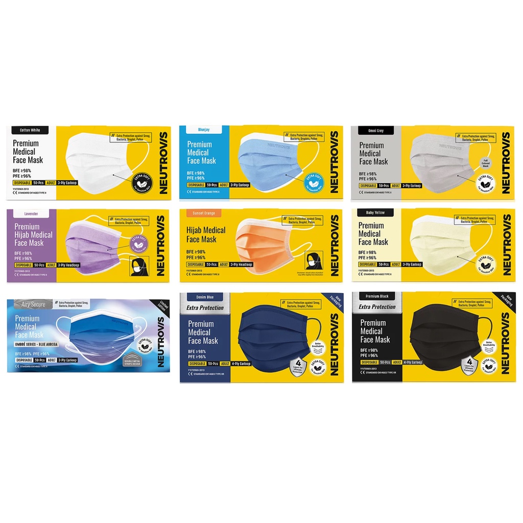 Neutrovis Medical Face Mask | Premium | Sensitive Skin | Basic I 3 Ply ...