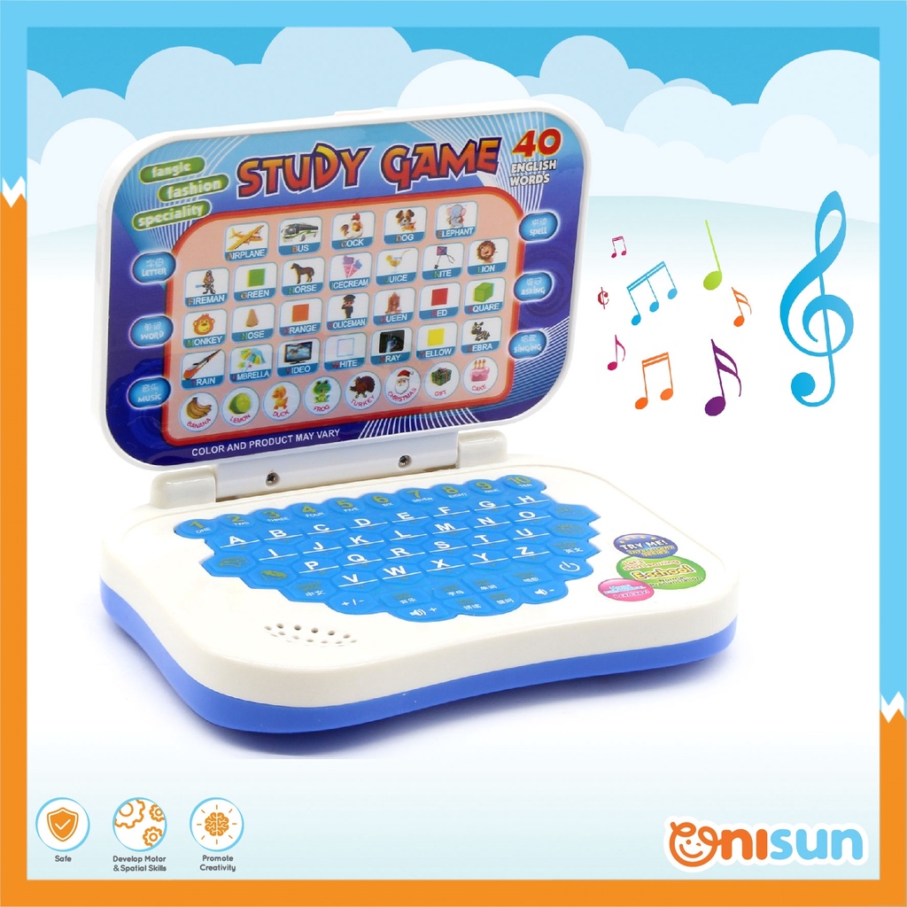 Kids Cute Animals Cartoon Laptop Device with Music Early Learning ...