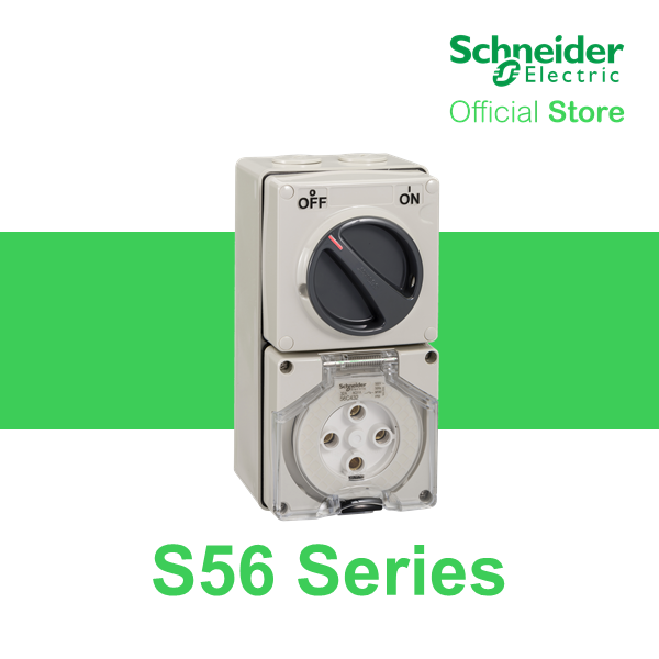 Schneider Electric S56 Switched Socket Outlet 500V 32A 4R IP66 Grey ...