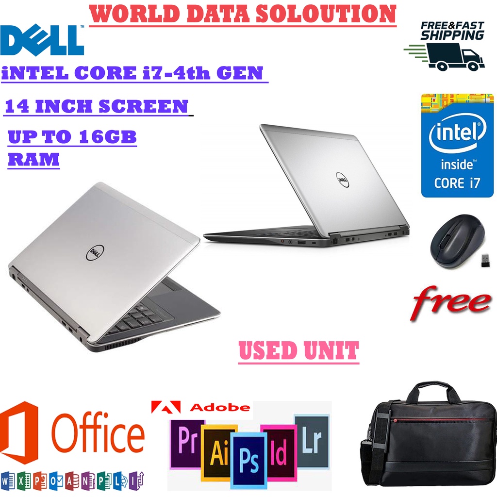 (i7 PTOCESSOR)DELL E7440-i7-4300U CPU 2.50Ghz/UP TO 16GB RAM/256GB SSD ...
