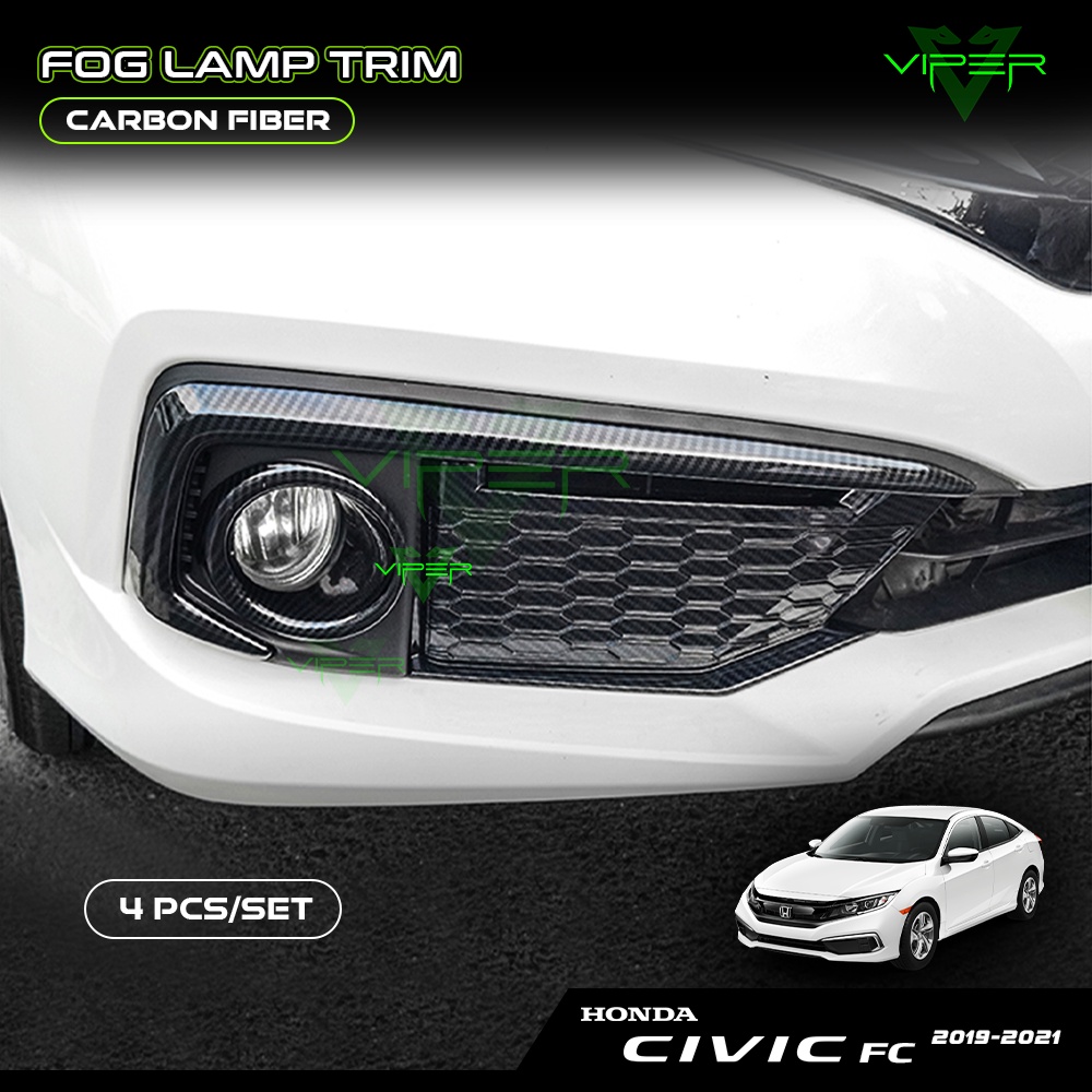 Honda Civic FC 2019 - 2021 CARBON FIBER Fog Lamp Trim Honeycomb Eyebrow ...