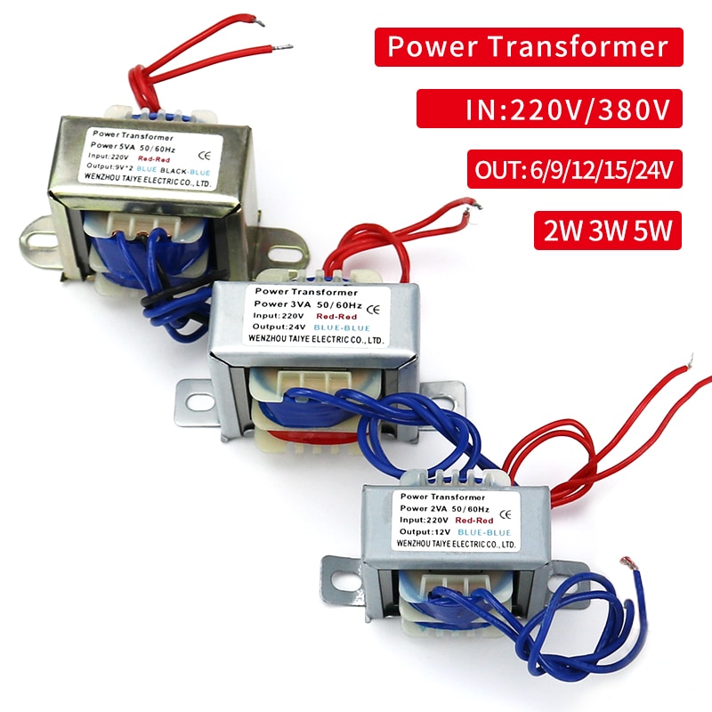 Mini EI Power transformer AC-AC 220V input 6V 9V 12V 15V 24V transformer double 12V 9V-0-9V 2W ...