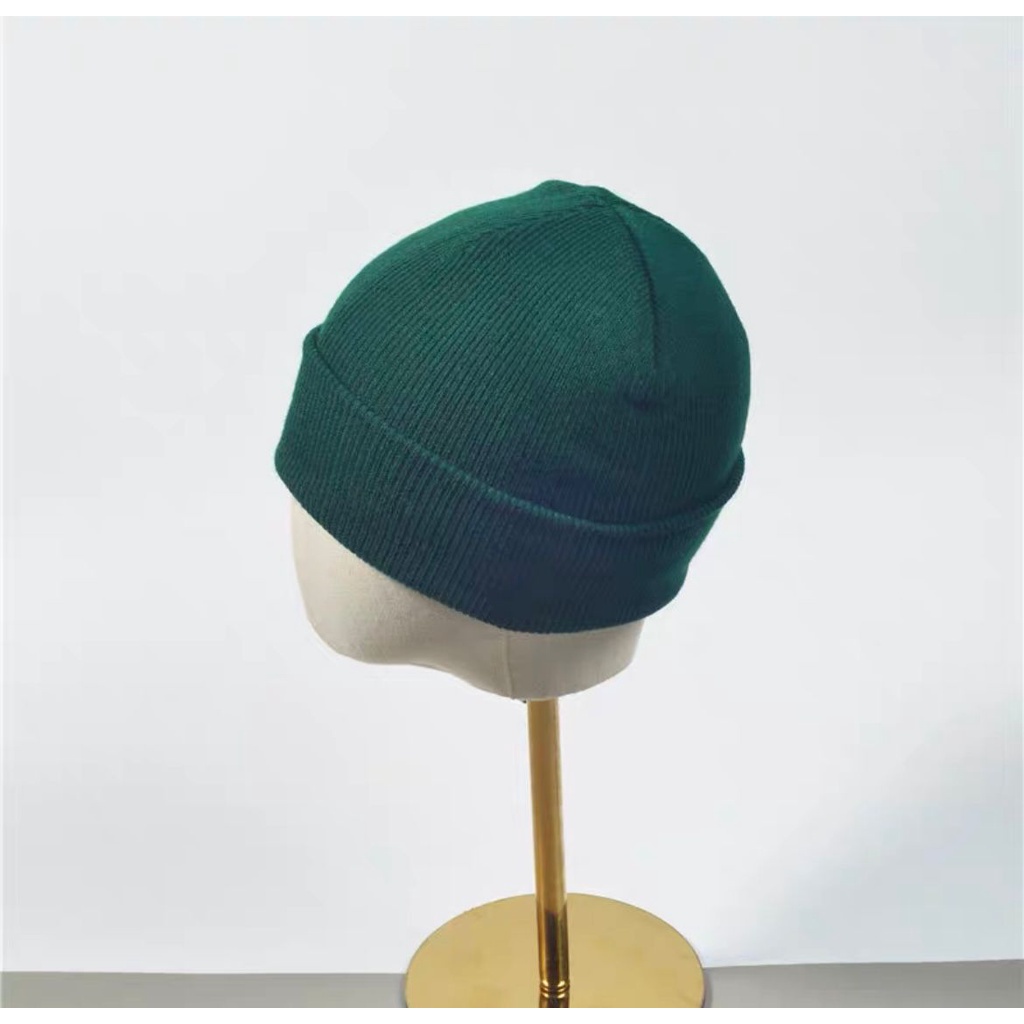 Beanie Hat Topi Streetwear Unisex Knitted Skullcap Hat Binnie Cap Roll ...