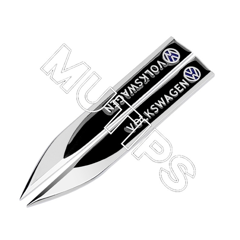 Volkswagen 2PCS 3D Metal Car Logo Blade Fender Side Label sticker ...