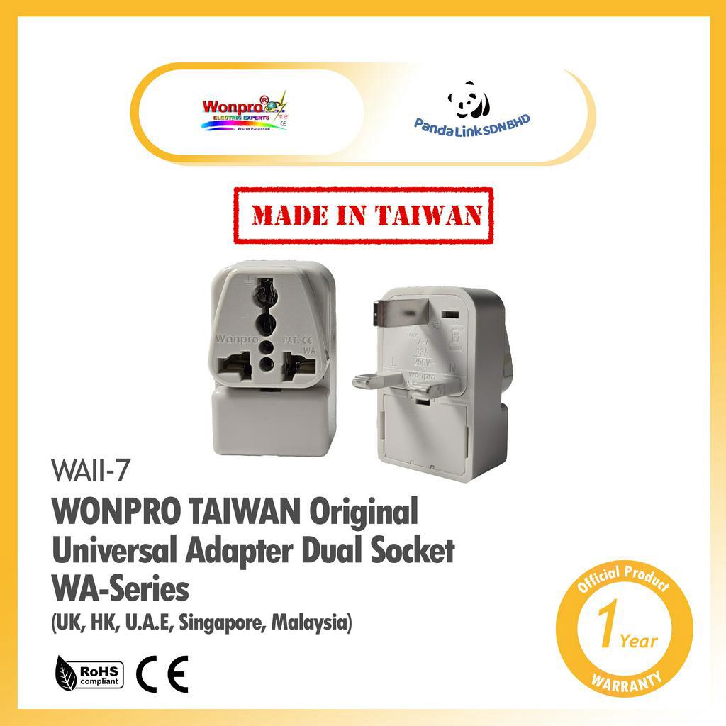 WONPRO WAII-7 Taiwan Original Universal Adapter Travel Adapter Dual ...