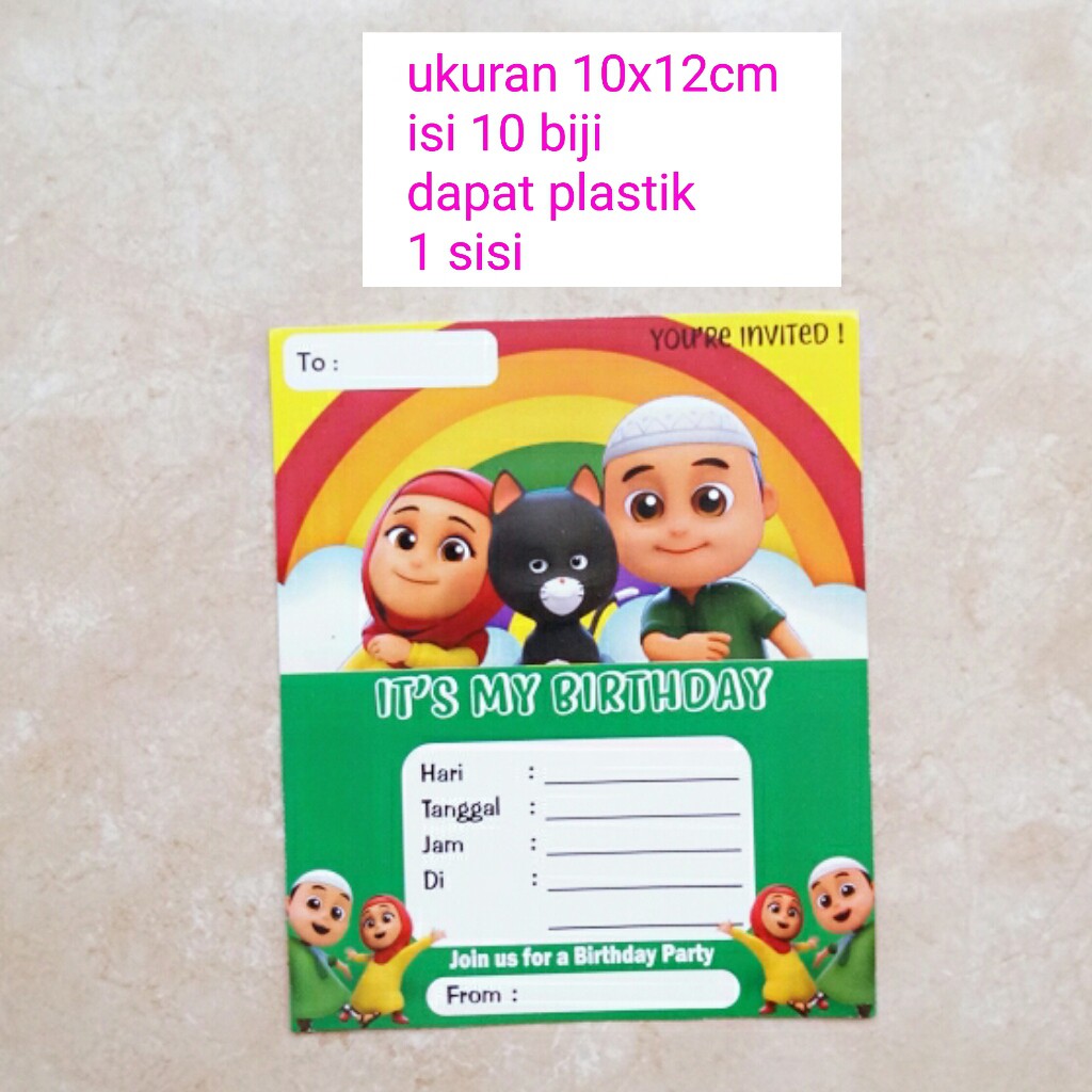 Happy birthday invitation card contains 10 sheets of nussa nusa rara ...