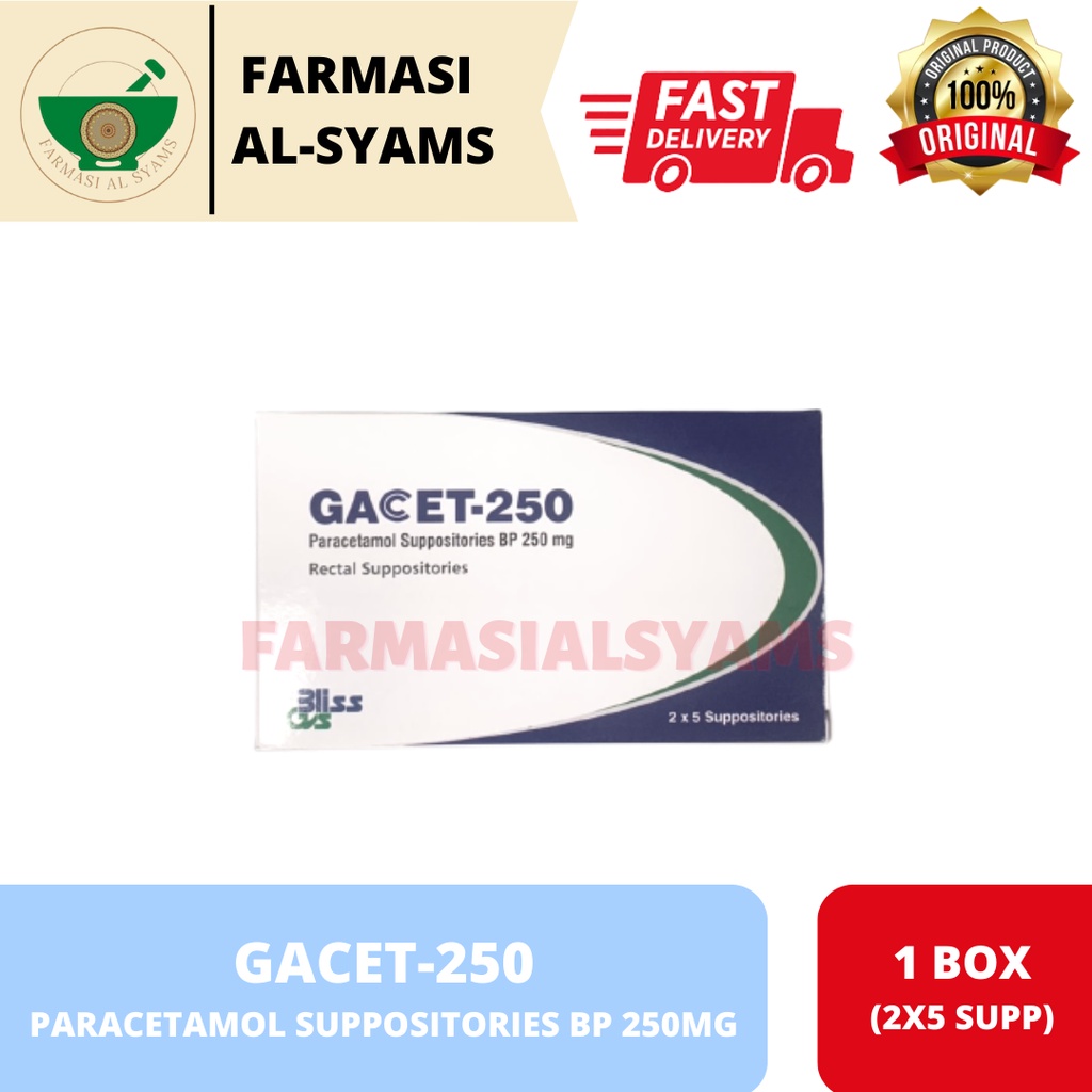 GACET-250 PARACETAMOL SUPPOSITORIES BP 250MG (1 BOX) | Shopee Malaysia