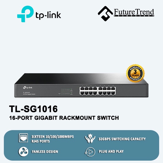 TPLink TL-SG1016 16-Port Gigabit Rackmount Switch | Shopee Malaysia