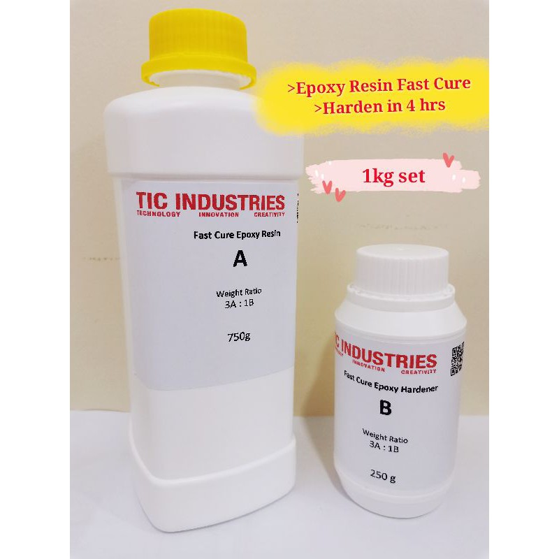 Epoxy Resin Cepat Kering! Fast Cure Epoxy Resin (Harden in 4 hours)1kg ...