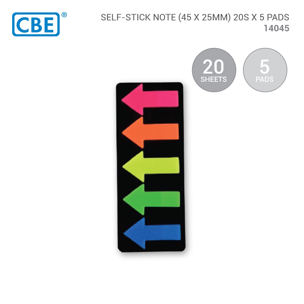 CBE 14045 Sticky Flag/ Sticky Note | Film Material | 20 Sheets X 5 ...
