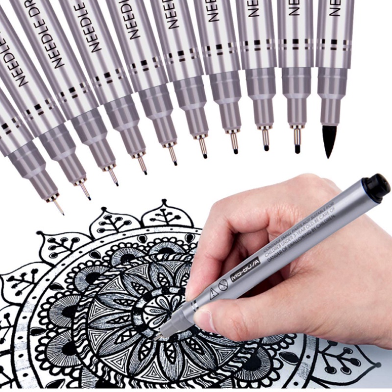 STA Black Micro-Pen Fineliner Ink Pens Waterproof Archival Ink Brush ...