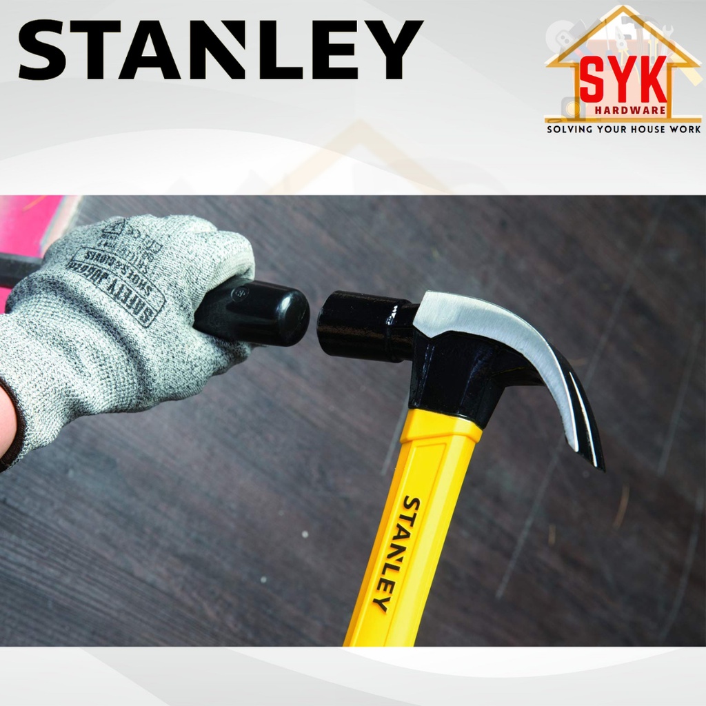 SYK STANLEY STHT51-391 Fiberglass Handle Claw Hammer 27mm Fibre Hammer ...