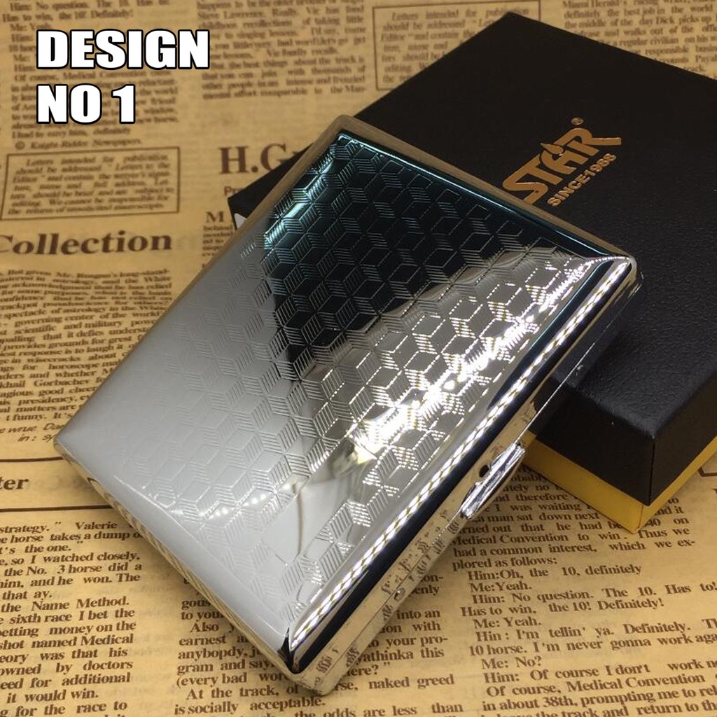 READY STOCK ! HIGH QUALITY 20 PCS METAL CHROME CIGARETTE CASE - KOTAK ...