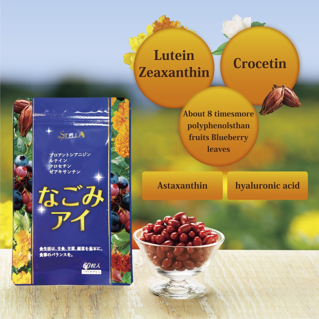 🇯🇵【Eye Supplement 1〜6 bags】Lutein/ Zeaxanthin/Crocetin/Blueberry leaf extract《STELLA KANPOU ...