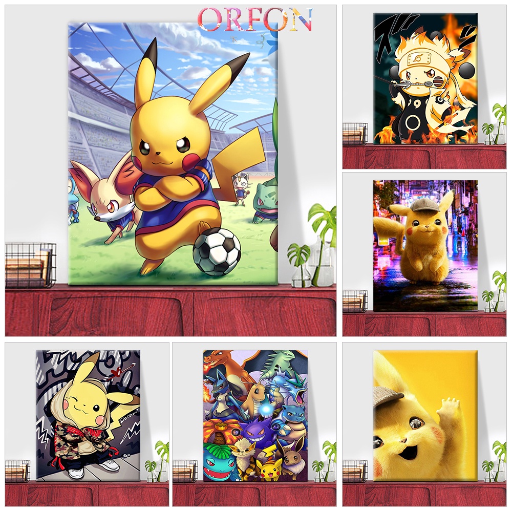 【ORFON】Pikachu Paint By Numbers Anime DIY Digital Oil Painting By ...