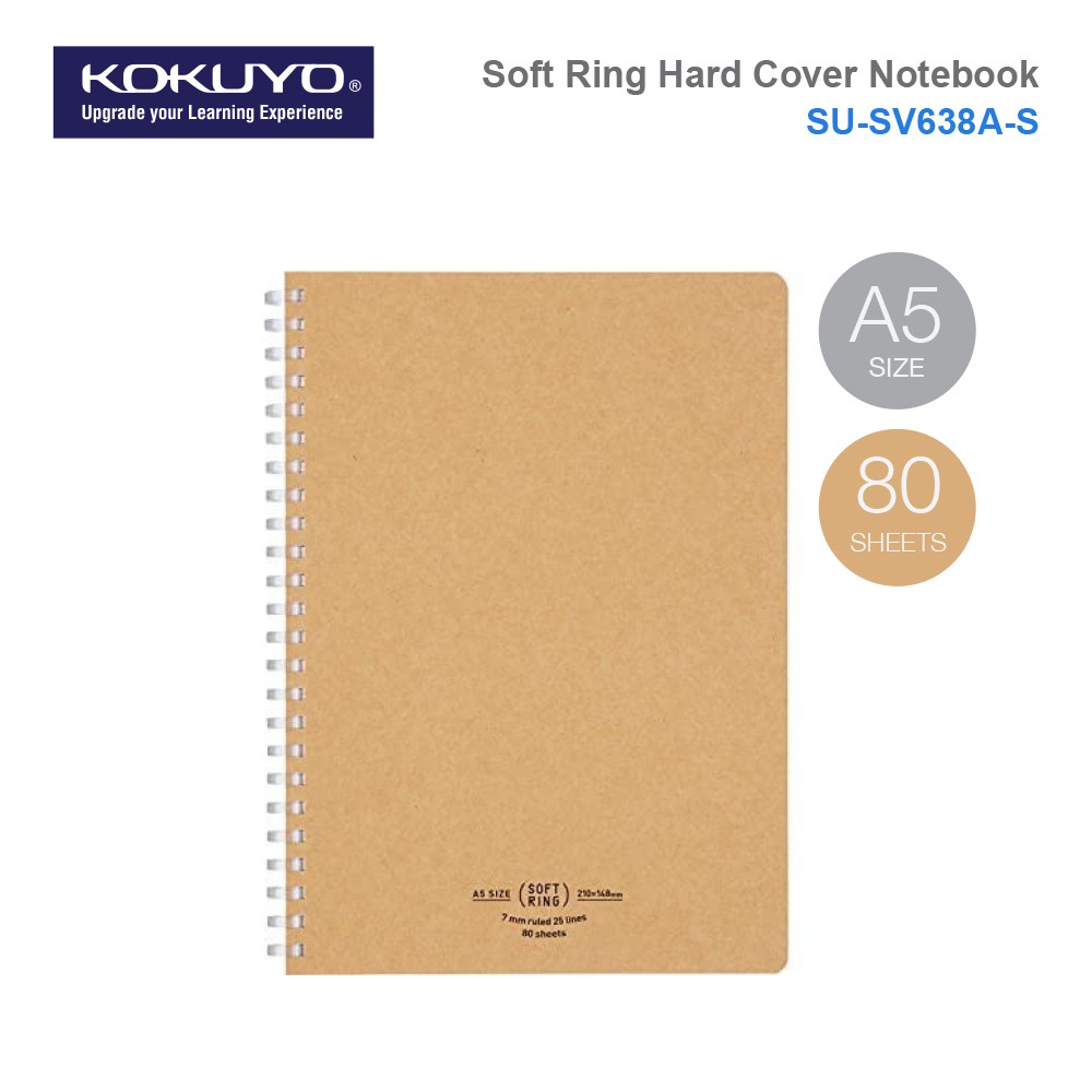 Kokuyo Su Sv638a Soft Ring Hard Cover Notebook A5 80 Sheets Shopee