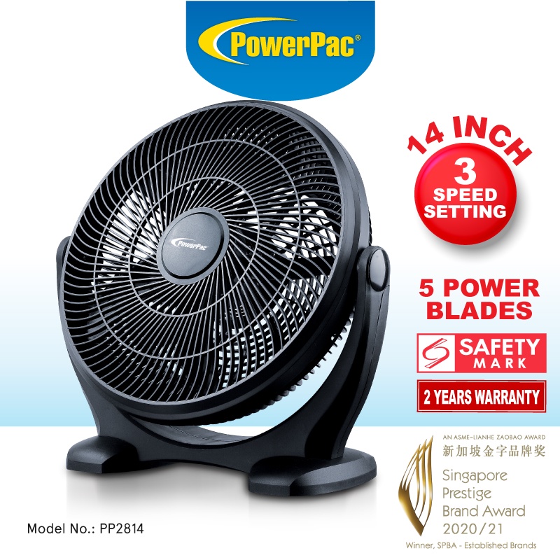 PowerPac Air Circulator Fan, High Velocity Fan, Desk Fan 14 inch ...