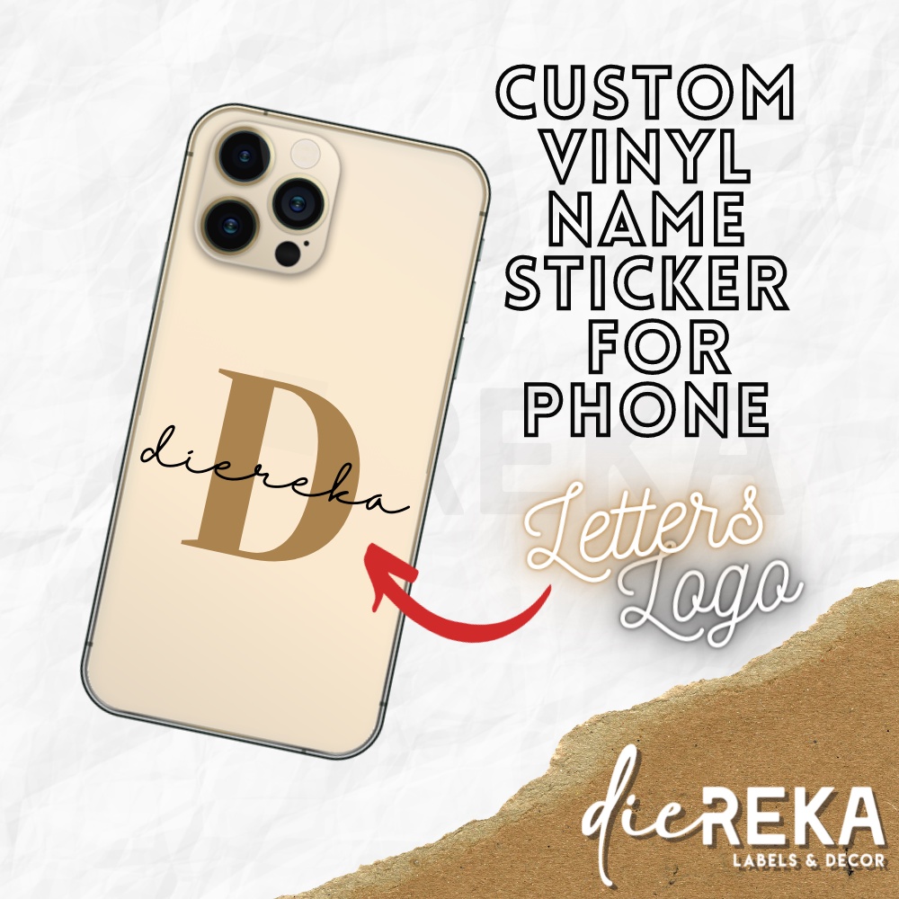 CUSTOM VINYL NAME STICKER FOR PHONE | NAME VINYL STICKER | STICKER NAMA ...