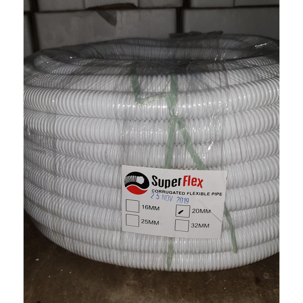 Pvc Flexible Pipe/Hose Electrical 20mm White/Black | Shopee Malaysia