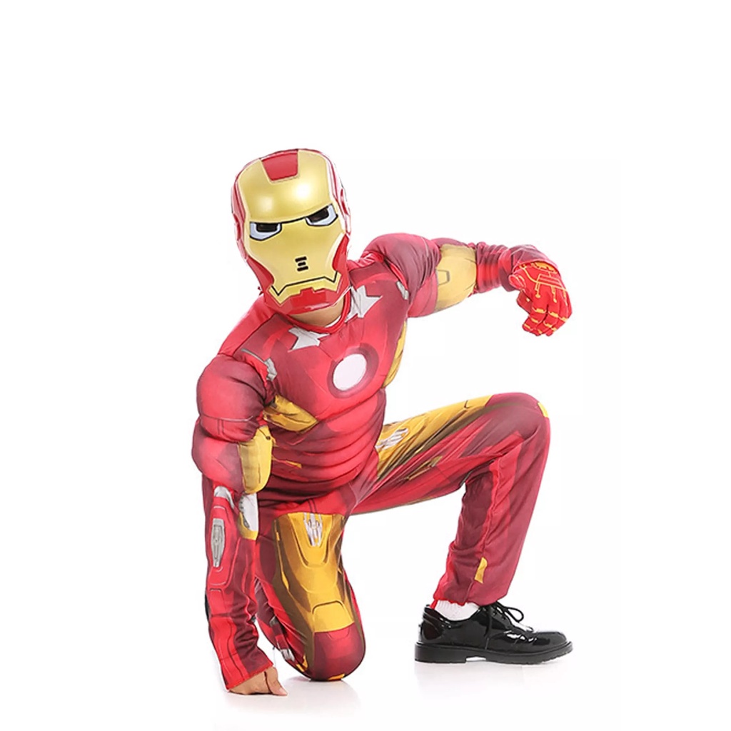 Congme Muscle Iron Man Costume, Marvel Superhero Ironman Cosplay Suit ...