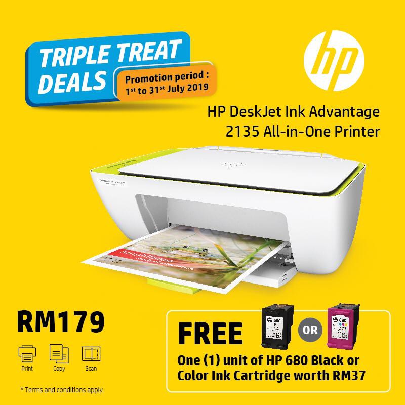 HP DESKJET INK ADVANTAGE 2135 3 IN 1 PRINTER | Shopee Malaysia