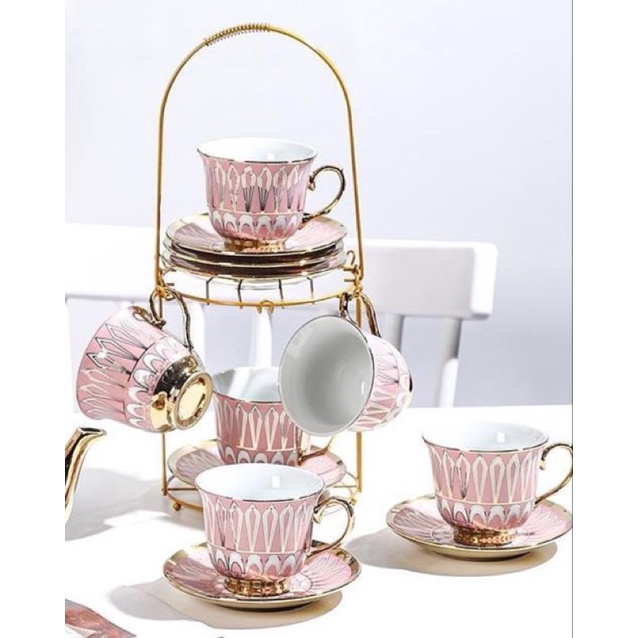 High Tea 13 of European ceramic cups, gold-plated tea cup and saucer ...