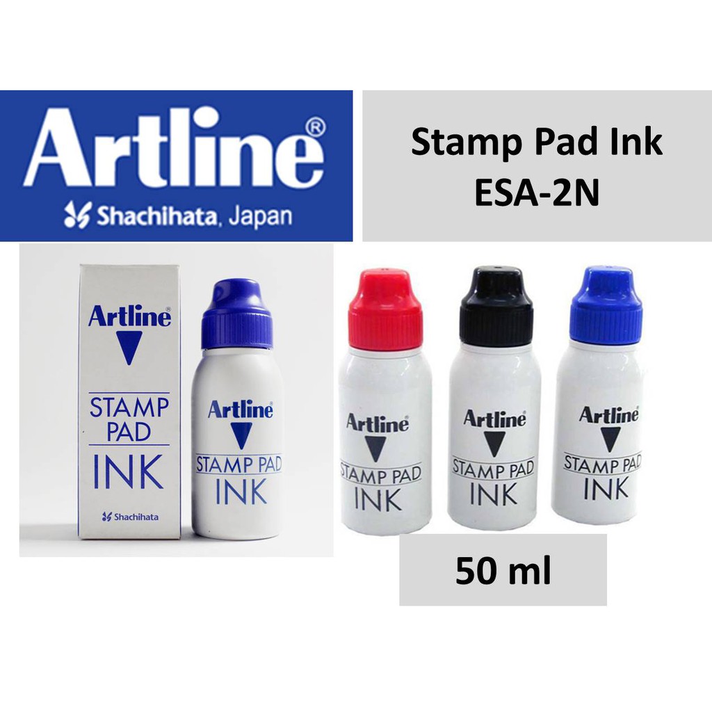 Artline Stamp Pad Ink Refill 50ml Black Blue Red ( Dakwat Cop Getah ...