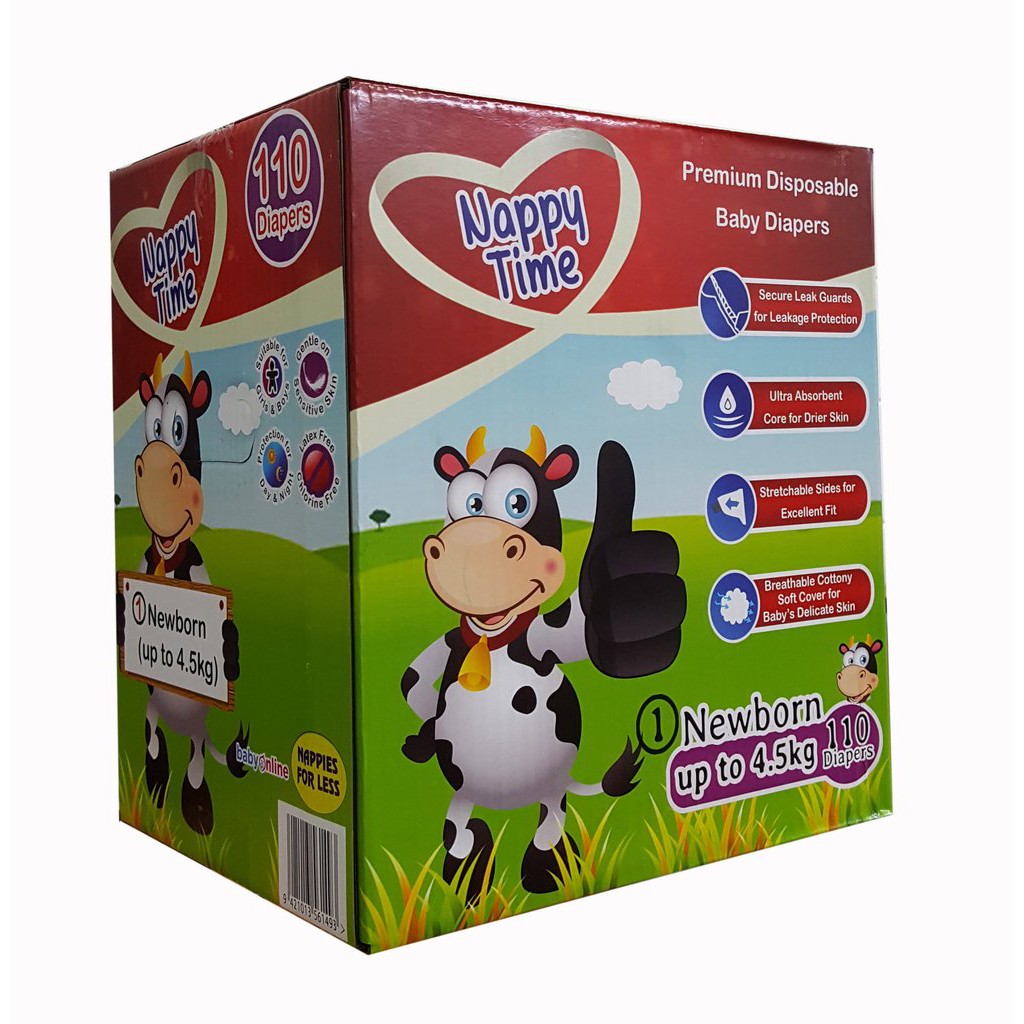 Nappy Time Premium Dispoable Premium Newborn (110 pcs) | Shopee Malaysia