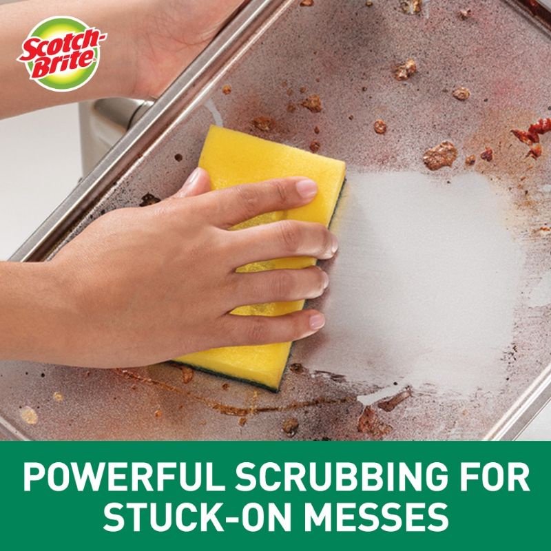 3M Scotch Brite Tough Clean Heavy Duty Scouring Scrub Sponge 1 Pack 4's ...