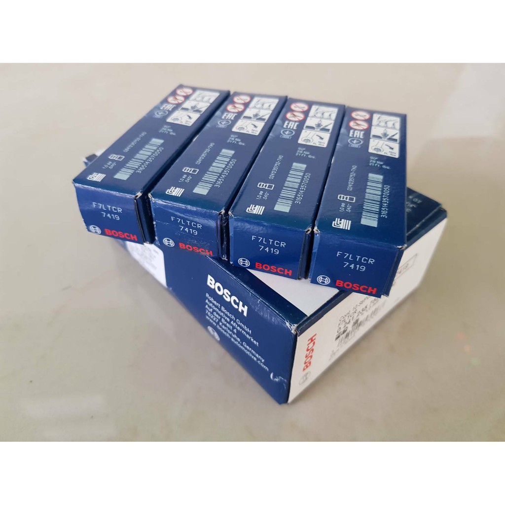 Spark Plug F7LTCR 3 Fang BOSCH Genuine (4 Heads 1 Set) Per Set | Shopee ...