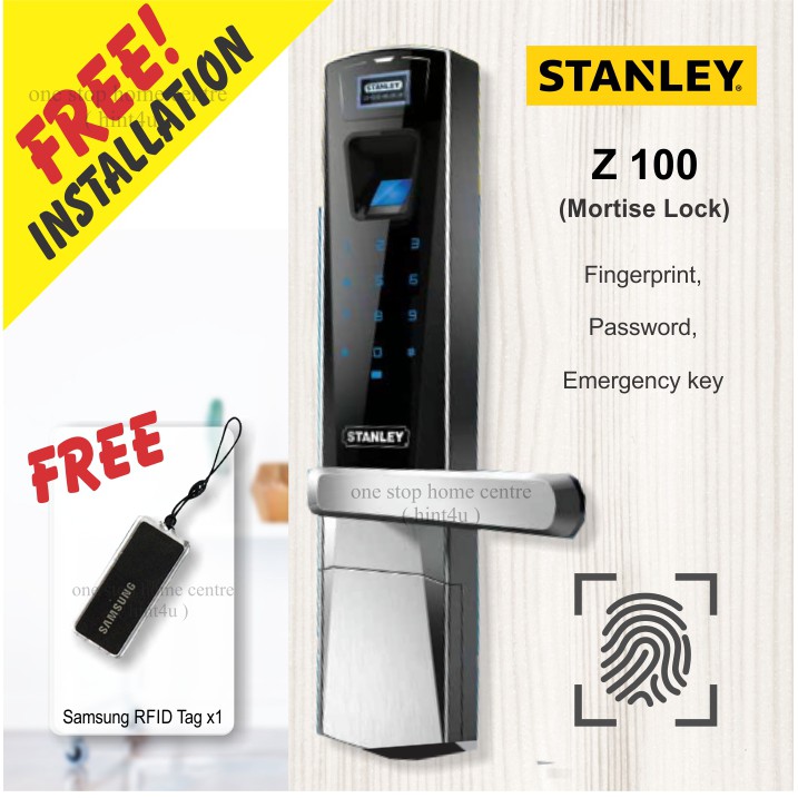 STANLEY Z100 Fingerprint Digital Door Lock Password n Key ( Free ...