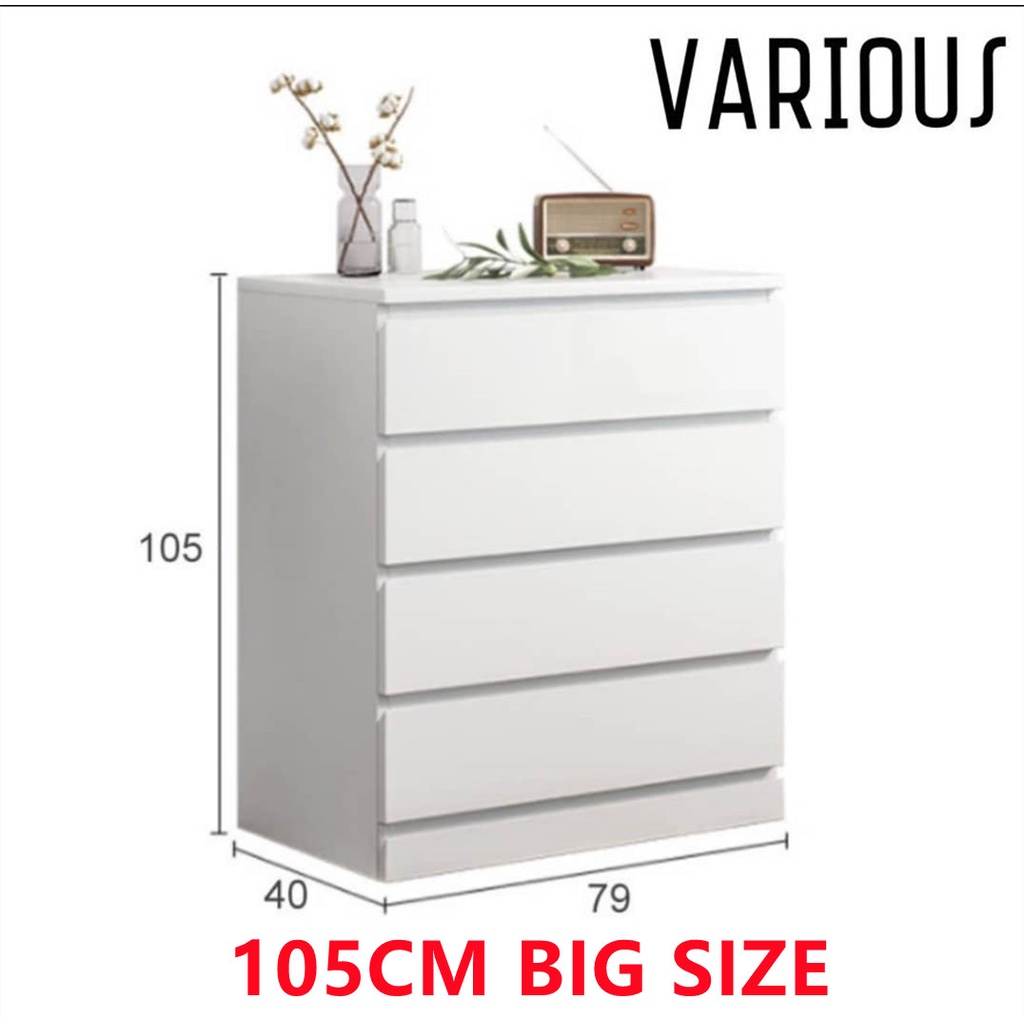 VARIOUS 105CM HEIGHT Chest Drawer with 4 Layer Drawer Storage | Shopee ...